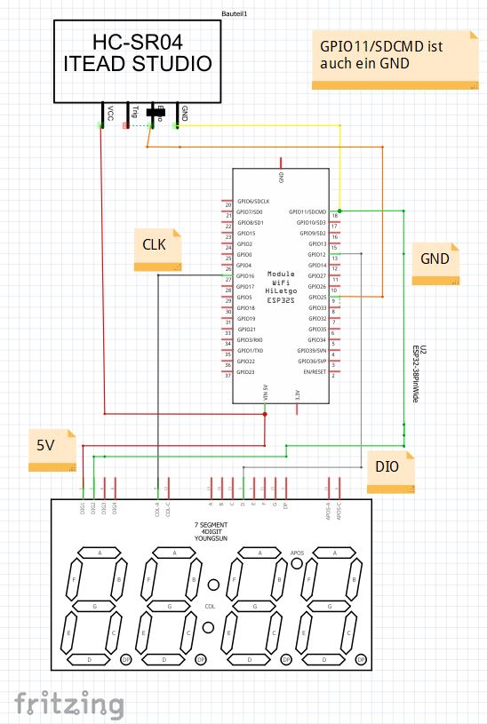 T1-Distance Control: Das 4 Digit 7-Segment Display anschließen und ...